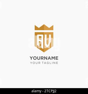 Initial AV shield and crown logo style vector graphic Stock Vector Image & Art - Alamy