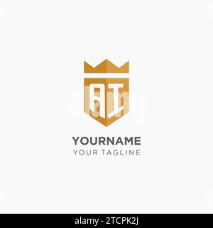 Initial AI shield logo luxury style, Creative company logo design vector graphic Stock Vector ...