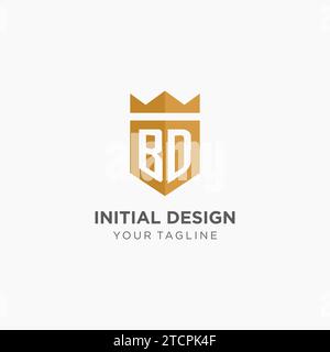BD logo initial with geometric shield shape design style vector graphic Stock Vector Image & Art ...