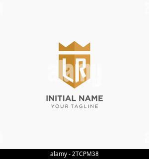 Initial LR logo shield crown style, luxury elegant monogram logo design vector graphic Stock ...