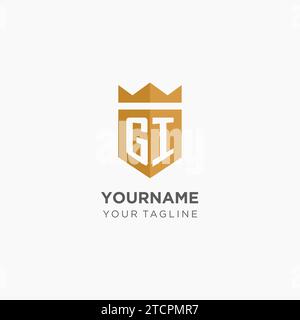 GI logo with shield and crown, monogram initial logo style vector file Stock Vector Image & Art ...