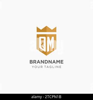 Initials QM shield logo design, creative monogram logo inspiration ...