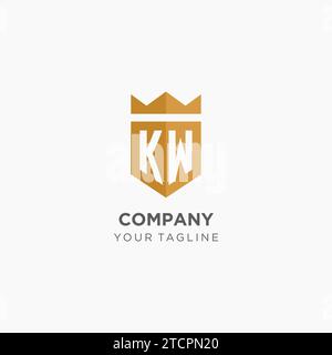 KW monogram logo with geometric shield icon design inspiration Stock ...