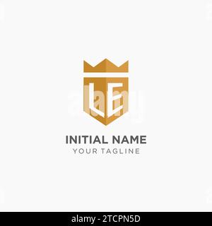 LE logo with shield and crown, monogram initial logo style vector file Stock Vector Image & Art ...