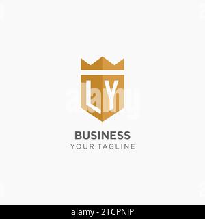 LY logo with shield and crown, monogram initial logo style vector file Stock Vector Image & Art ...