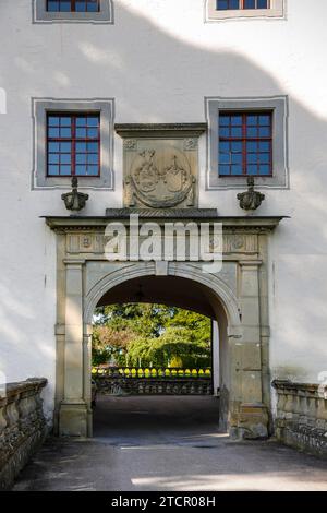 Geislingen moated castle, passageway of the north-east wing, classical ...