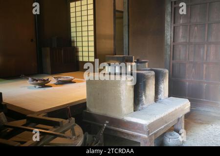 Kitchen of an Old Samurai residence from Edo period and inhabited by ...