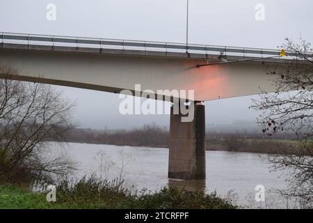Mosel bridge with orange light Stock Photo - Alamy