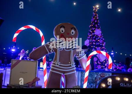 A Gingerbread Man at Christmas outside Battersea Power Station London ...
