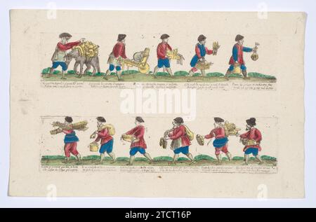 Unnumbered plate depicting the trades of Rome, here including vendors ...