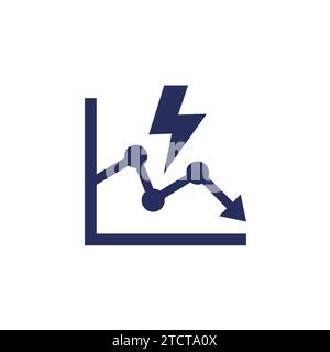 power consumption decrease, reduction icon, vector Stock Vector Image & Art - Alamy