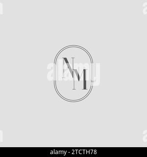 NM monogram initials logo design with shield icon template Stock Vector ...
