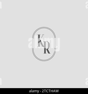KR initial monogram logo design with pentagon shape style design ideas ...