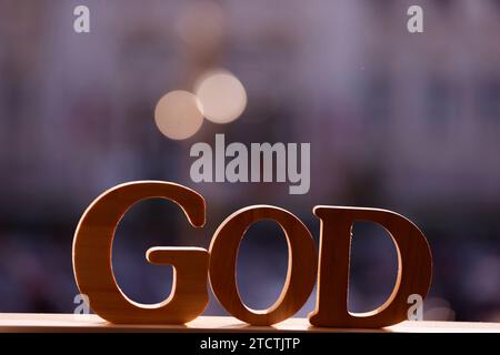 Wooden letters forming the name of GOD Stock Photo - Alamy