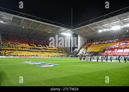 fans and supporters of Lens having a giant Tifo during the Uefa ...