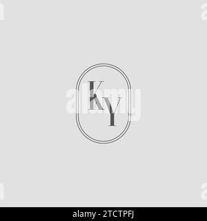 KY Initials letter Wedding monogram logos template, hand drawn modern ...