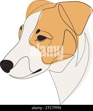 Continuous line Jack Russell Terrier. Single line minimal style dog ...