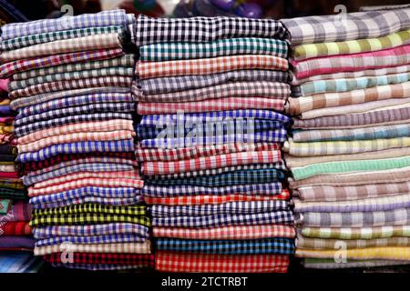 Traditional Cambodian scarf (krama) for sale in a shop at the Russian ...