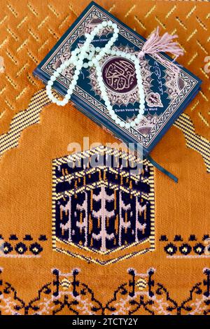 Islamic prayer mat with the Kaaba. Symbol of Islam. Vietnam Stock Photo ...