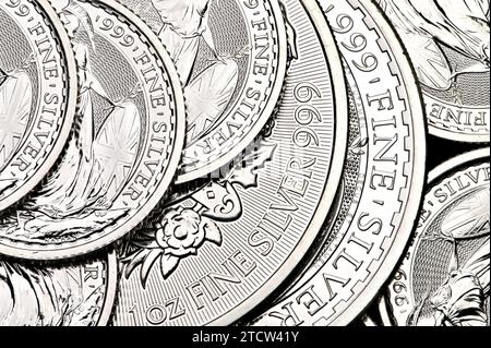 Silver bullion coins - .999 fine silver Stock Photo - Alamy