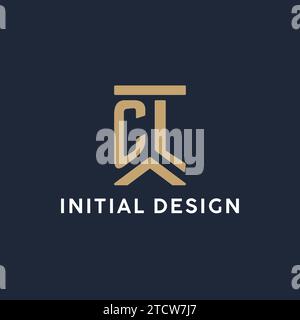 CL initial monogram logo design with square shape design inspiration ...