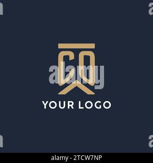CO initial monogram logo design with square shape design inspiration ...