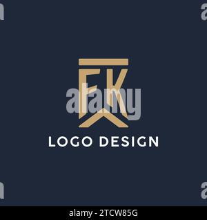 FK initial monogram logo design with pentagon shape style design ideas Stock Vector Image & Art ...