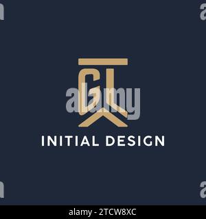 GL initial monogram logo design with square shape design inspiration ...