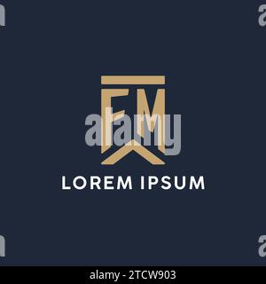 FM initial monogram logo design with pentagon shape style design ideas Stock Vector Image & Art ...