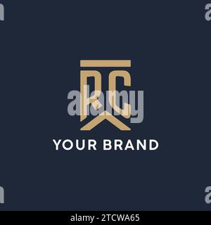 RC initial monogram logo design with square shape design inspiration ...
