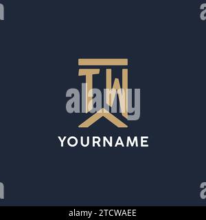 TW initial monogram logo design with square shape design inspiration ...