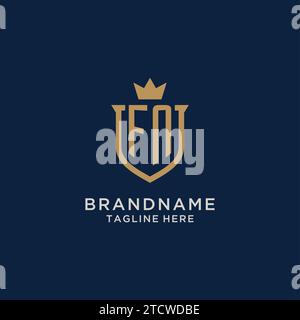 FN logo with shield and crown, monogram initial logo style vector file ...