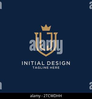 Monogram LJ logo shield crown shape, elegant and luxury initial logo ...