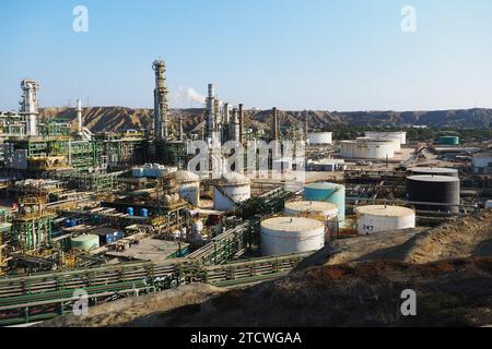View of the New Talara Refinery facilities, operated by Petroperu, with ...
