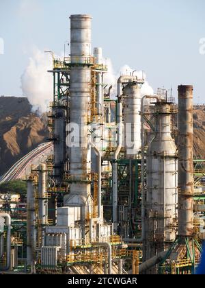 View of the New Talara Refinery facilities, operated by Petroperu, with ...
