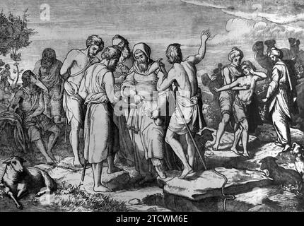 Joseph is sold Into slavery by his brothers. Old Testament, Old 19th ...