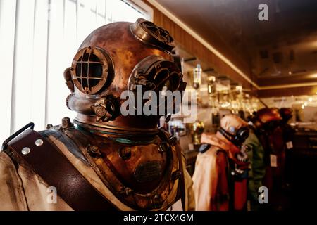 Old vintage copper diving suit Stock Photo - Alamy
