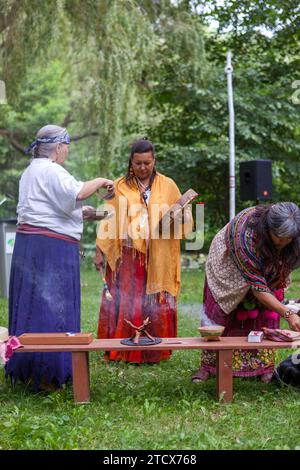 Elders from Indigenous communities participate in a celebration of ...