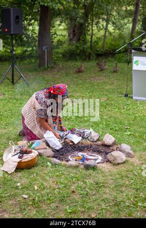 Elders from Indigenous communities participate in a celebration of ...