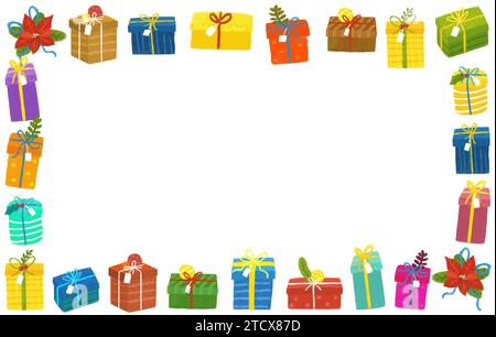 Christmas border with ornaments and socks Stock Photo - Alamy