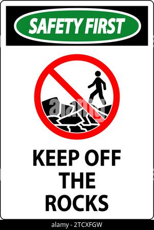Safety First Sign Keep Off The Rocks Stock Vector Image & Art - Alamy