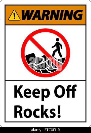 Warning Sign Keep Off Rocks Stock Vector Image & Art - Alamy