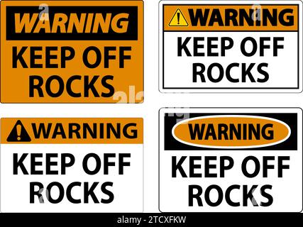 Warning Sign Keep Off Rocks Stock Vector Image & Art - Alamy