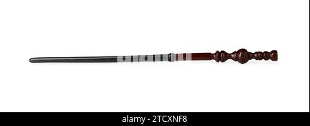 One wooden magic wand isolated on white Stock Photo - Alamy