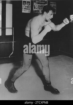 1932. The boxer Primo Carnera. Credit: Album / Archivo ABC Stock Photo ...