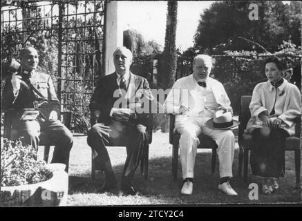 Cairo Conference 1943 between China, UK and USA. From left to right ...
