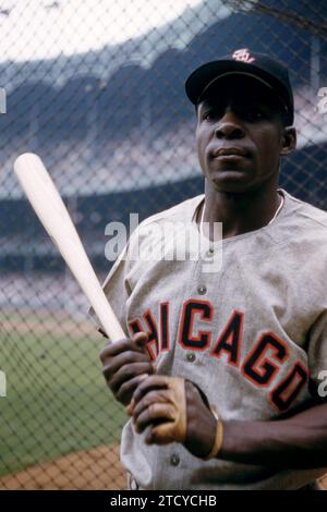 BRONX, NY - JUNE 19: Minnie Minoso #9 of the Chicago White Sox poses ...