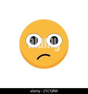 Distressed emoticon. Cartoon emoji. Flat vector illustration Stock ...