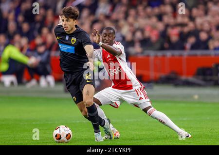 AMSTERDAM, NETHERLANDS - DECEMBER 14: Lazaros Rota (AEK Athene) and ...