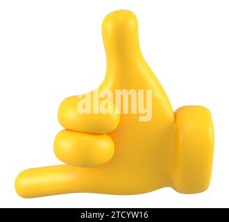 Character yellow hand collection. Call me hand symbol Stock Photo - Alamy